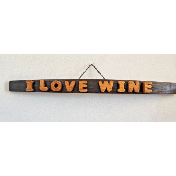 Wine-Fi | Wall Decor | Wood Sign Wine Stave Says I Love Wine Letters ...